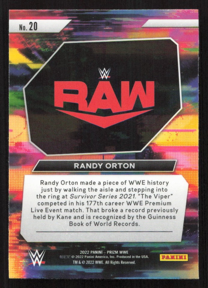 2022 Panini Prizm WWE Randy Orton WWE Next Level #20 Card | eBay
