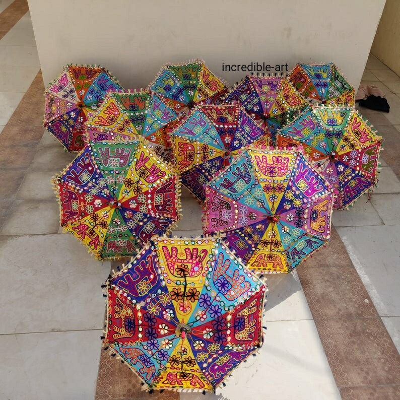 Wholesale Pack of 5 PCs Handmade Patchwork Multicolor Umbrella Sun ...