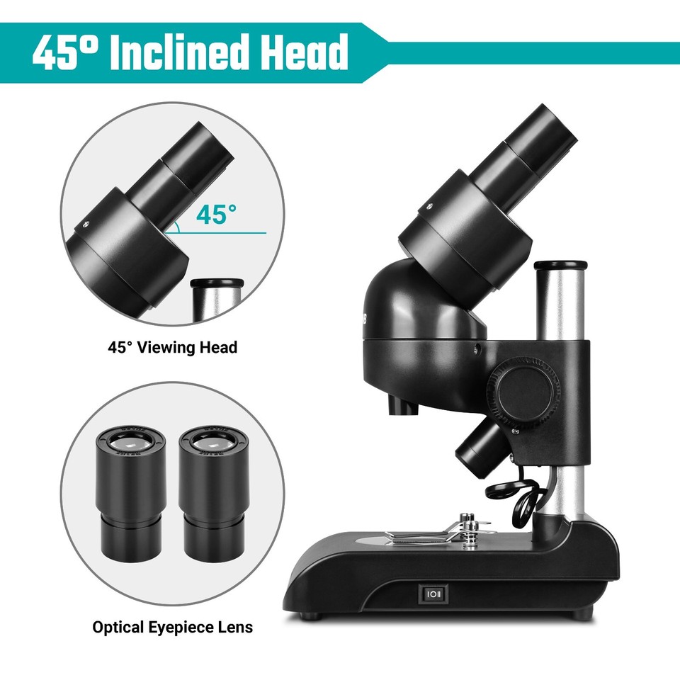 Portable HD Stereo Microscope 30X W/ Top Bottom LED PCB Soldering ...