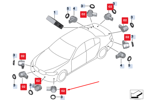 BMW X2 F39 Capteur de stationnement PDC 66209336907 9336907 NOUVEAU ...