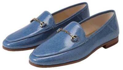 Sam Edelman Loraine Nova Blue Leather Almond Toe Slip On Classic Vamp ...