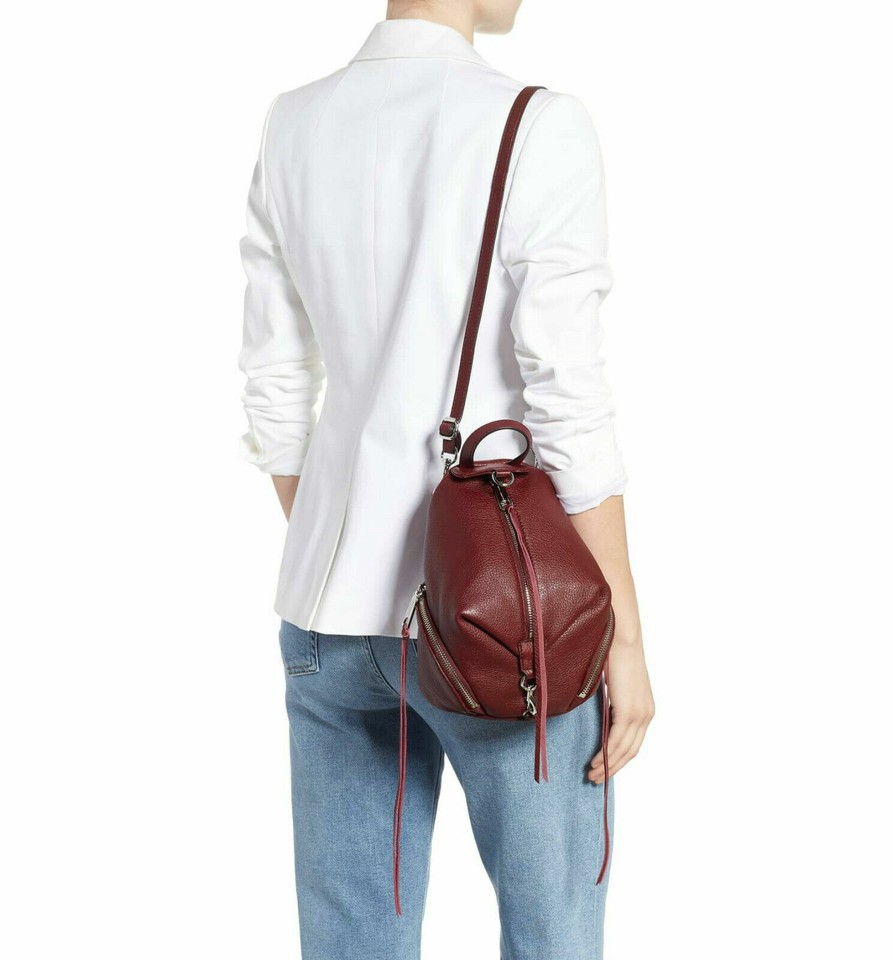 NWT Rebecca Minkoff Julian Mini Leather Backpack Black Grey Navy Pink ...