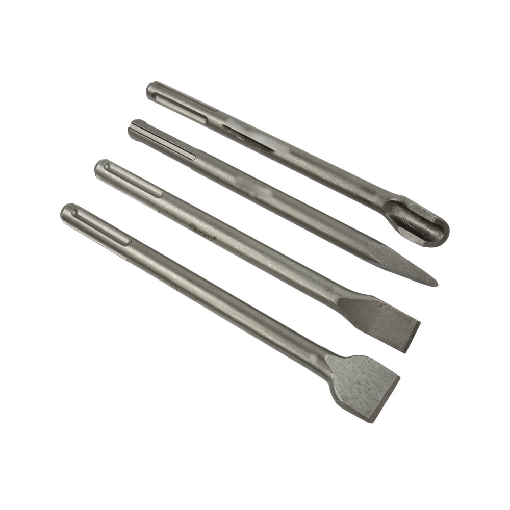 KIT 4 PEZZI PUNTE SGORBIE SCALPELLI TRAPANO SCALPELLO ATTACCO SDS MAX ...