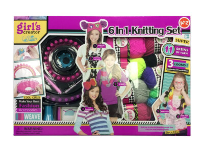 6 in 1 Kids Knitting Set Starter Kit Toy Wool Crafts Art Knit Children ...