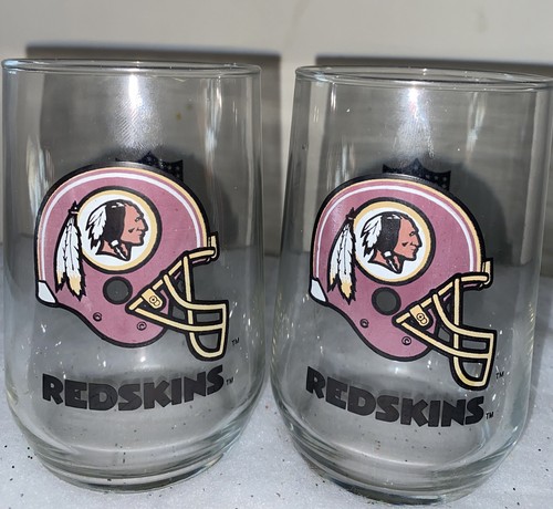 LOT of Two (2) Vintage NFL Washington Redskins Drinking Glass 5" | eBay