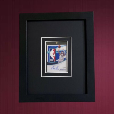 BLACK SHADOW BOX/FRAME FOR MAGNETIC CARD HOLDER W/DOUBLE MATS & UV ...