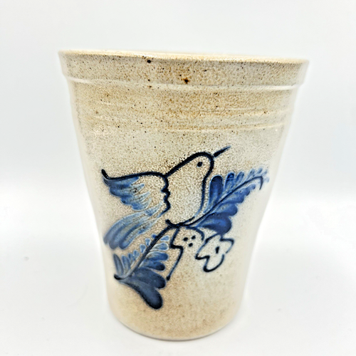 VTG David Eldreth Pottery Salt Glaze Stoneware Blue Bird Crock ...