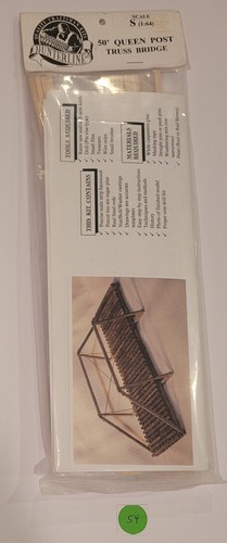 Hunter Line S or On30 Scale, 50' Queen Post Truss Bridge Kit | eBay