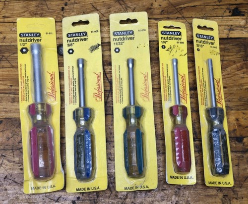 Vintage NOS Stanley Professional 5 Piece Nut Driver Set USA NEW | eBay