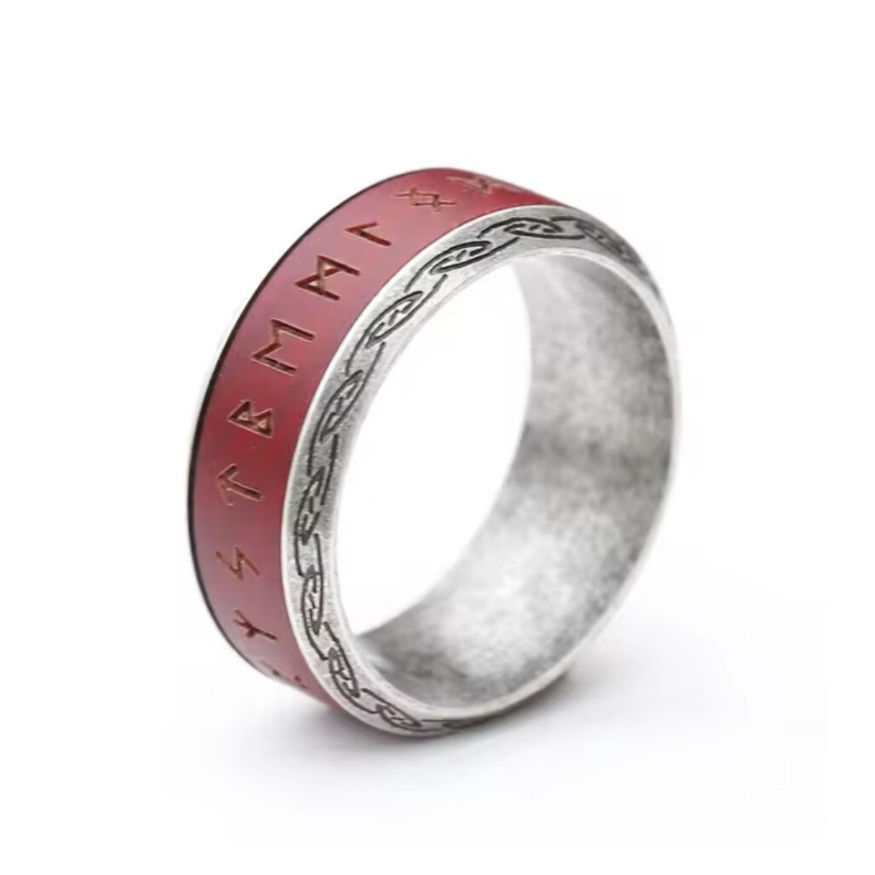 Viking Runes Rosewood Gothic Ring Stainless Steel Ring | eBay