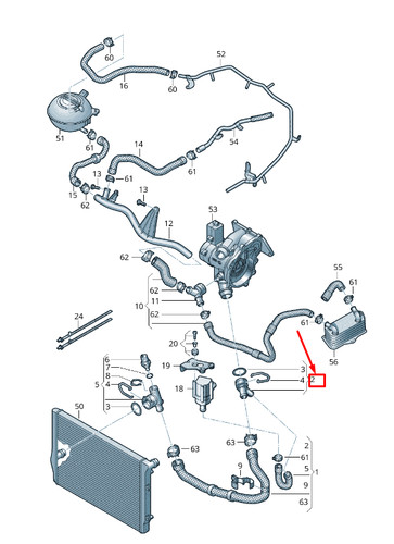VW GOLF VII 5G MK7 RADIATOR COOLANT HOSE ADAPTER 5Q0122291K ORIGINAL | eBay