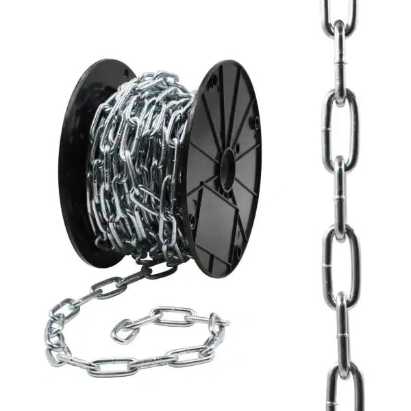 EVERBILT 2/0 x 30 ft. Stainless Steel Straight Link Chain Spool 806450 ...