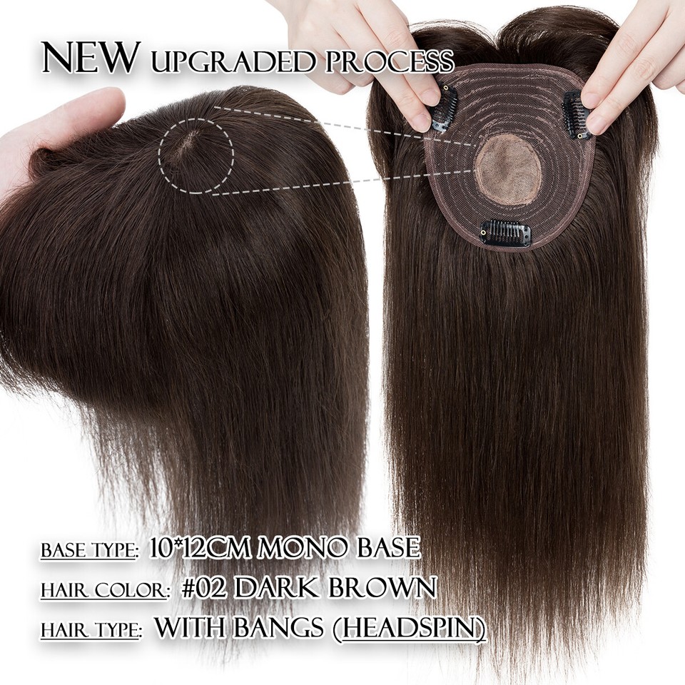 Women Hair Topper Toupee Clip in Hairpiece Top Hairpiece 100% Real ...