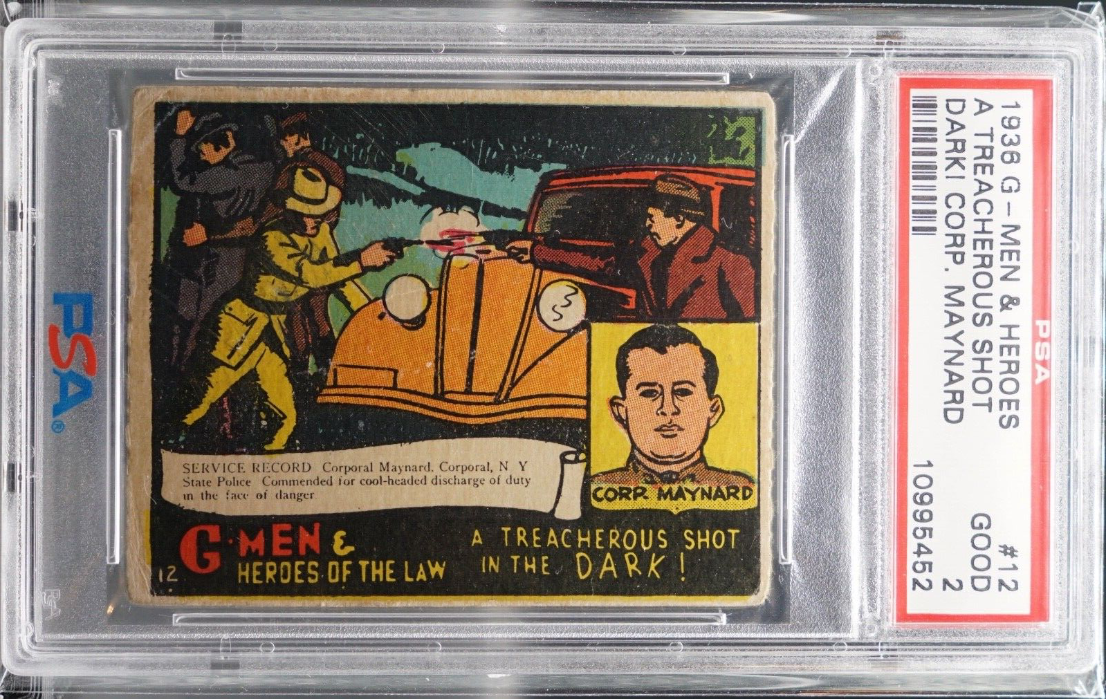 1936 Gum G-Men & Heroes of The Law - #12 G-Men Card A Treacherous Shot ...