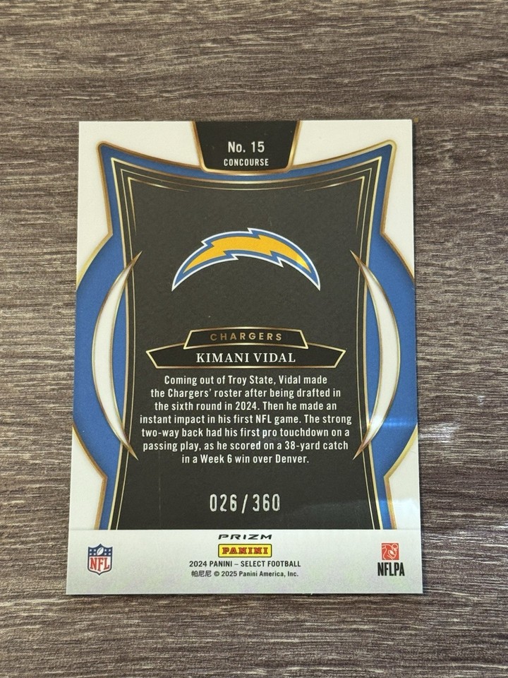 2024 Panini Select #15 Kimani Vidal Purple Shock Concourse | eBay