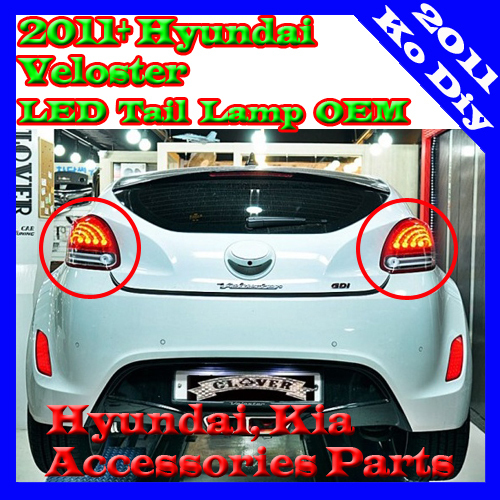 Genuine OEM LED Tail Lamp Lights Assy For 12 2013 2014 2015+ Hyundai ...