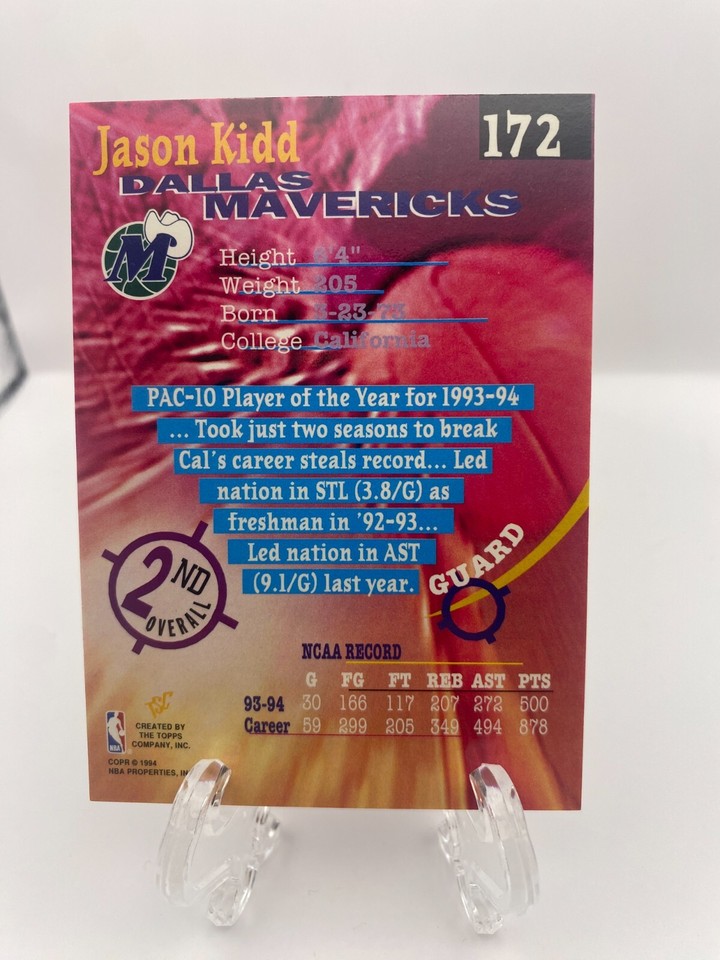 94-95 Topps Stadium Club Jason Kidd Rookie Card | eBay