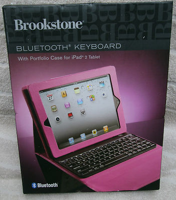 Brookstone Bluetooth Keyboard with Portfolio Case for iPad 2, 3rd Gen ...
