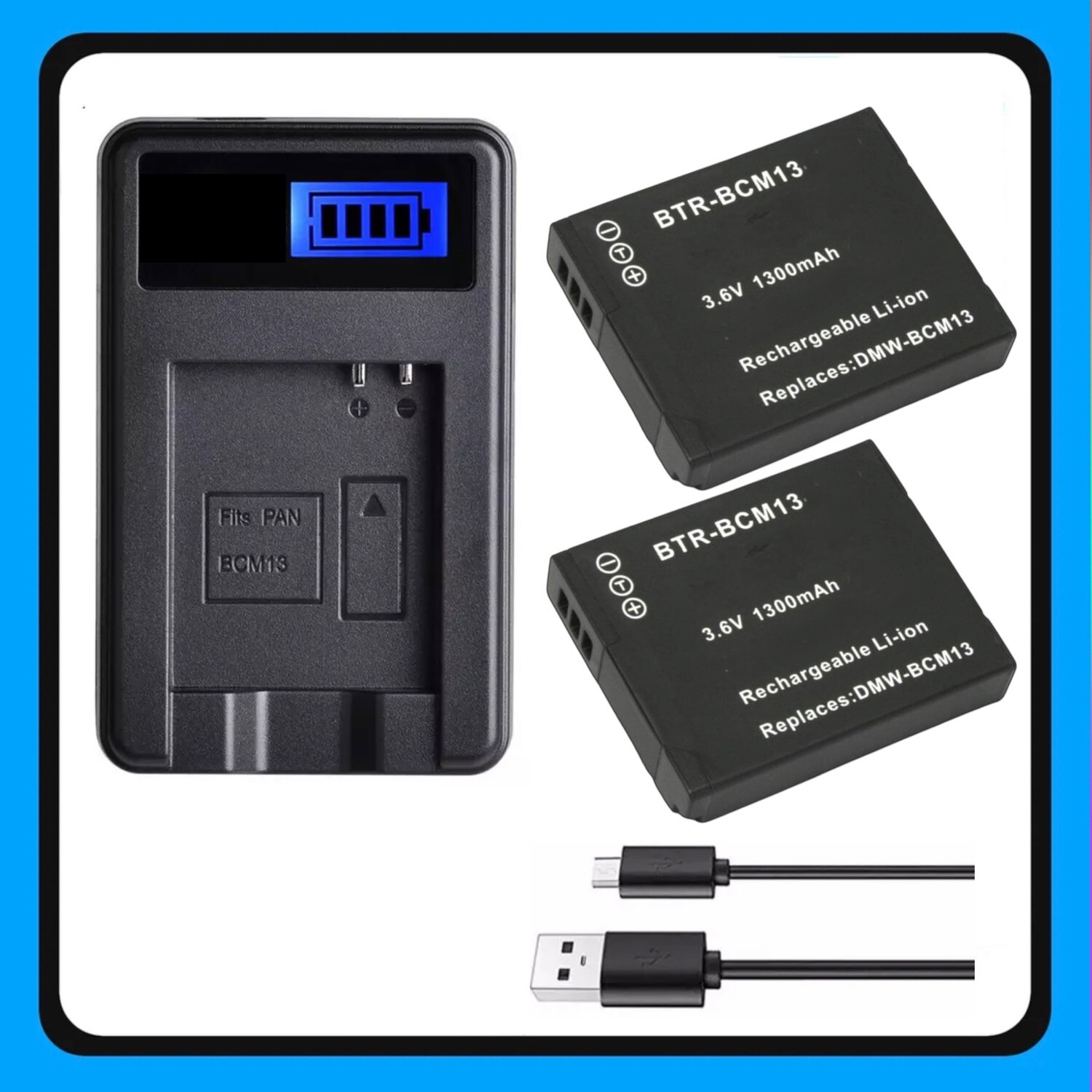 2x Battery +USB Charger For Panasonic Lumix DMC-TZ61 DMC-TZ70 DMC-ZS27 ...