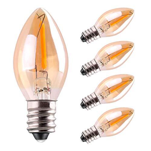 C7 LED Bulb, 0.5W Light Candle Bulbs, Amber Glow 5w Incandescent ...