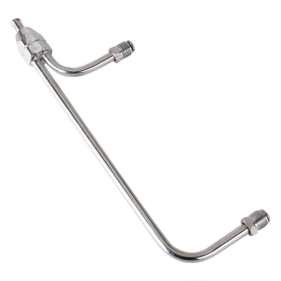 Chrome Dual Feed Fuel Line For Holley Carburetor 4160 Double Pumper 3/8 ...