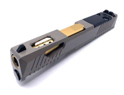 High Table Glock 43 Complete Nickel Slide Micro RMSC Optic Cut, Gold ...