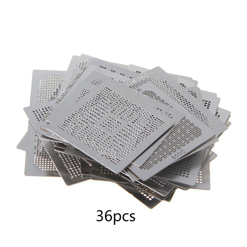36Pcs Direct Heat Graphics Card Stencils Steel BGA Reballing Stencil ...