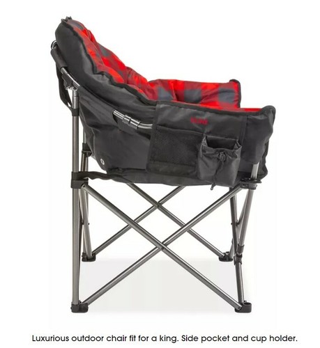 ULINE Oversized Club Camp Plush Chair 500 Lb Durable Foldable Steel big ...