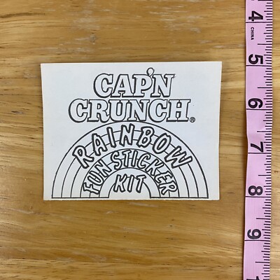 Vintage Cap'n Crunch Rainbow Fun Sticker Cereal Premium Lafoote Beast ...