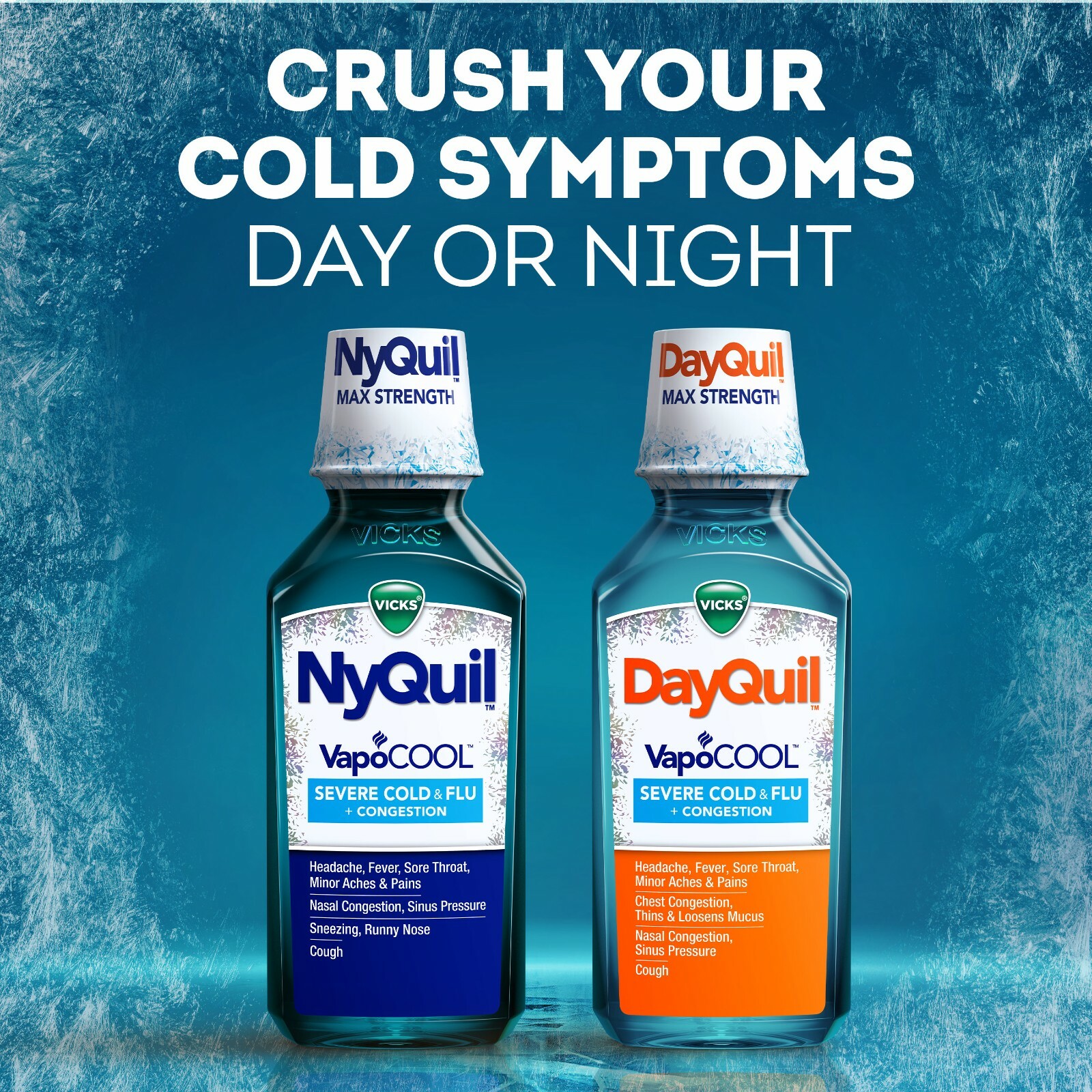 Vicks NyQuil Severe VapoCOOL Cough, Cold and Flu Medicine, 12 fl OZ ...