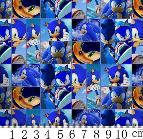 Sonic the Hedgehog Game Character PolyCotton Fabric Half Yard (18” x 55 ...