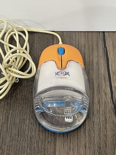 Vintage Aqua Computer Mouse Water Filled Flip Phone Track Ball Orange ...