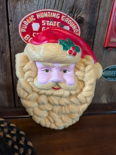 Vintage Plastic Santa Claus Face Christmas Decor Wall Hanging | eBay