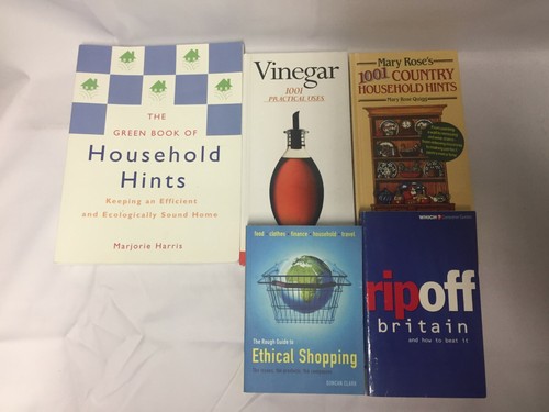 5x Home Life Books Green Book Household Tips Ethical Shopping Vinegar ...