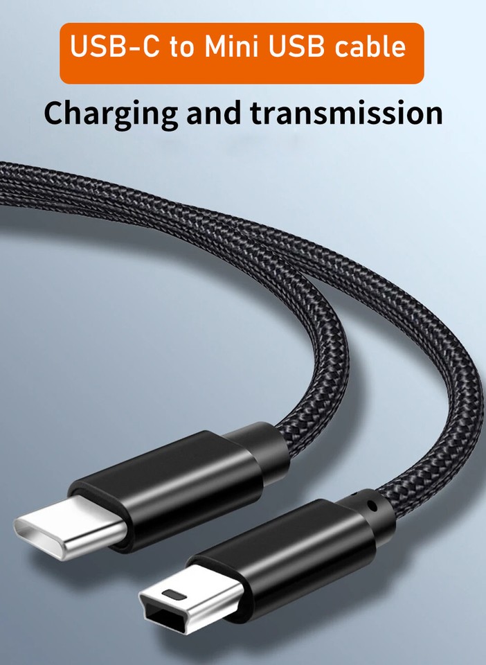 USB-C to Mini USB Cable Type C to Mini USB 5 Pin OTG Fast Charger Data ...