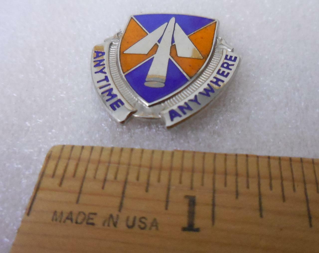 US Army Vintage Military Lapel Pin "Anytime Anywhere" | eBay