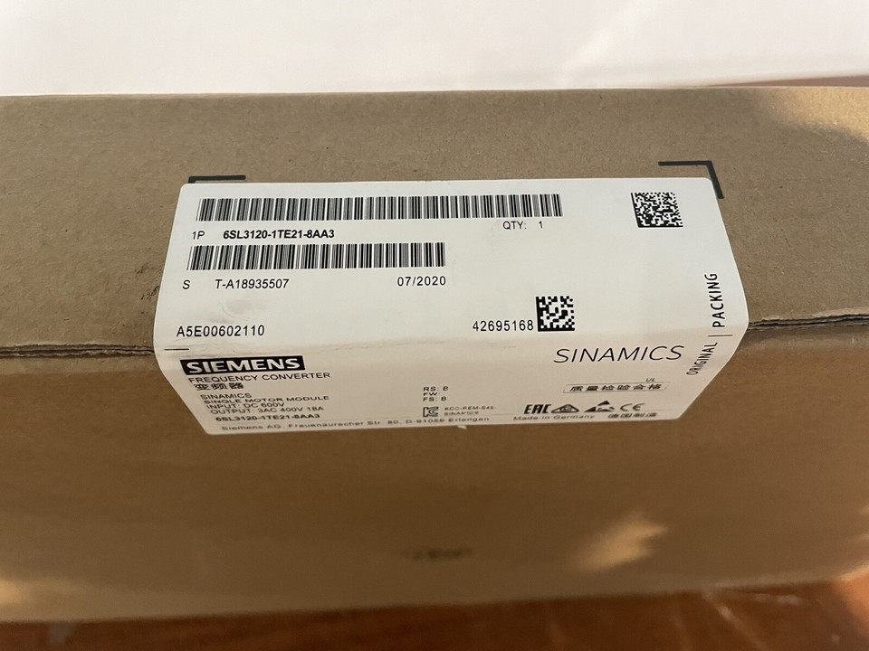1 PC NEW Siemens 6SL3120-1TE21-8AA3 SINAMICS S120 Motor Module | eBay