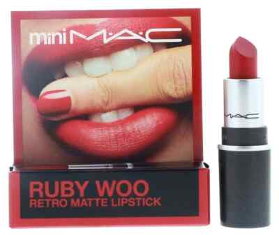 MAC Ruby Woo Retro Mini Matte Lipstick 707 Ruby Woo 0.06oz 1.8g Makeup New Box | eBay