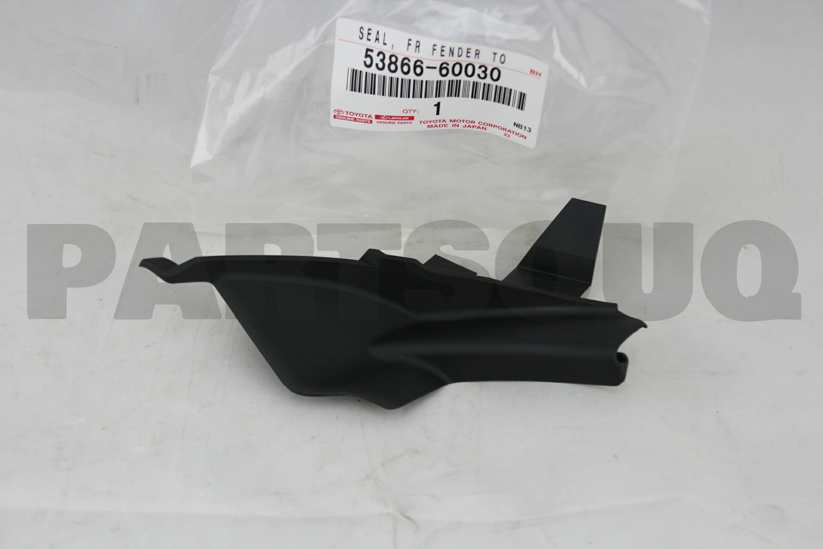 5386660030 Genuine Toyota SEAL, FRONT FENDER TO COWL SIDE, RH 53866 ...