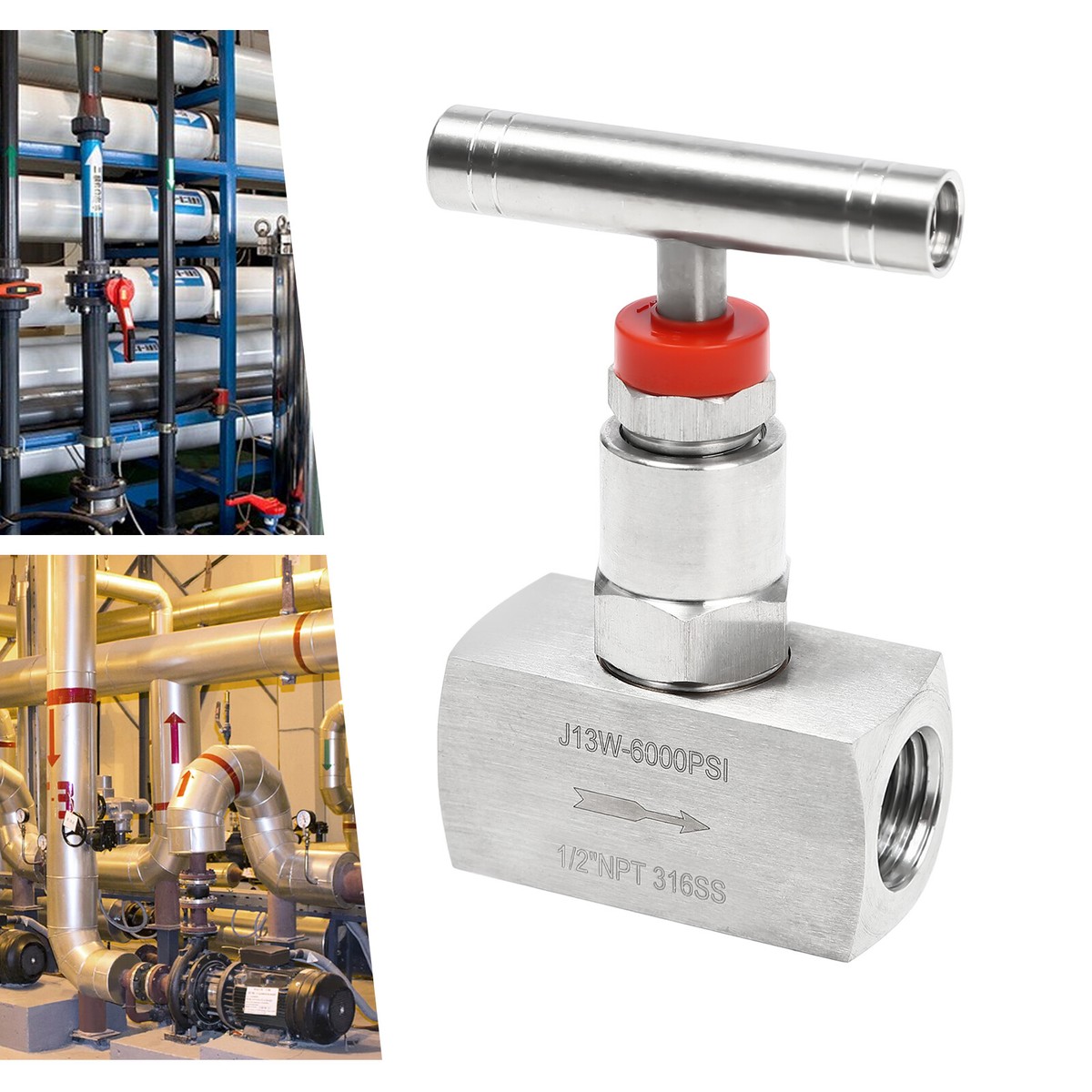 MHA-Zentgraf Carbon Steel Straight Needle Valve, 1/2" NPT Female ...