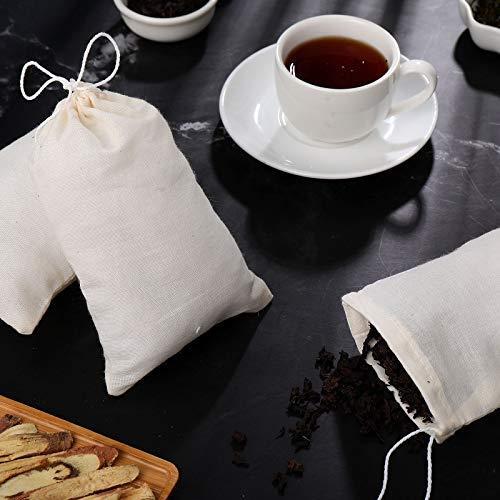 Boao 50 Pieces Cheesecloth Bags for Straining Reusable Empty Tea Bags ...