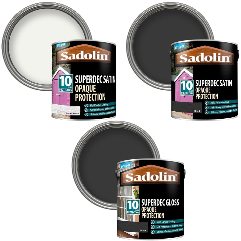 Sadolin Superdec Gloss Or Satin Multiple Colours And Size 1L, 2.5L ...