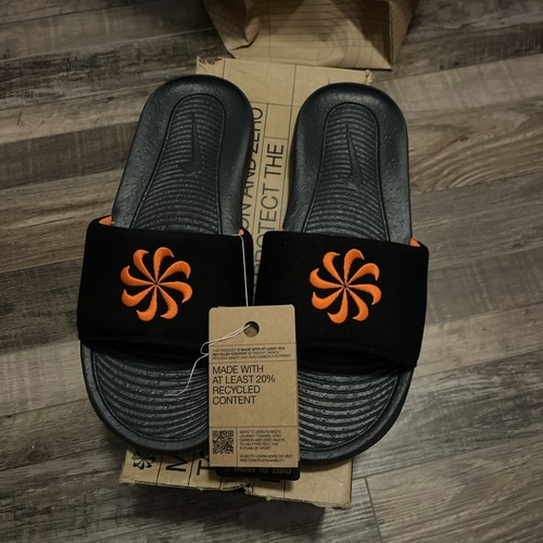 NIKE VICTORY ONE NN MEN'S SLIDES SANDALS Black/Safety Orange Size 10 ...