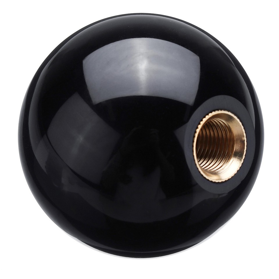Round Ball Shift Knob Black Acrylic Universal Gear Shifter Head with 3 ...