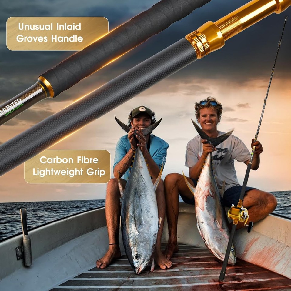 Offshore Trolling Rod Saltwater Big Game Boat Fishing Rod Heavy Duty ...