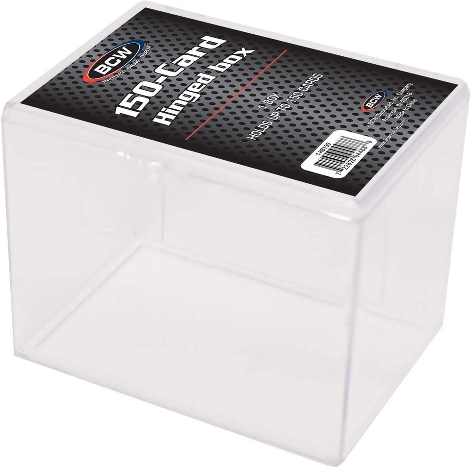 BCW Clear Slider Box Hold 150 Standard Cards Baseball Basketball Gaming ...