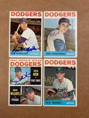 LA Dodgers Autographed 1964 Topps Card Lot(4) with COA | eBay