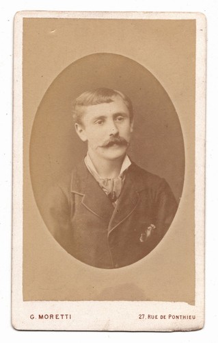 ANTIQUE CDV C. 1870s G. MORETTI HANDSOME MAN IN SUIT WITH MUSTACHE ...