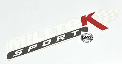 Official Milltek Sport Decal Emblem Logo Sticker 1x large 380mm White ...