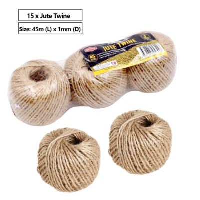 15 x Jute Twine String Roll Natural Craft Floral Wedding Gift String ...